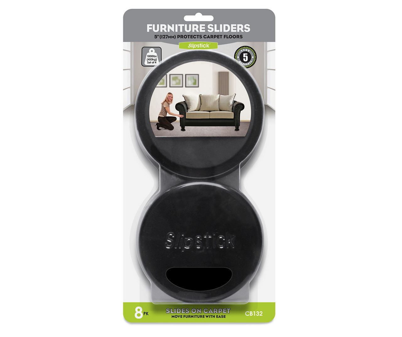 Slipstick 5" Round Plastic Furniture Sliders, 4-Pack | Big Lots