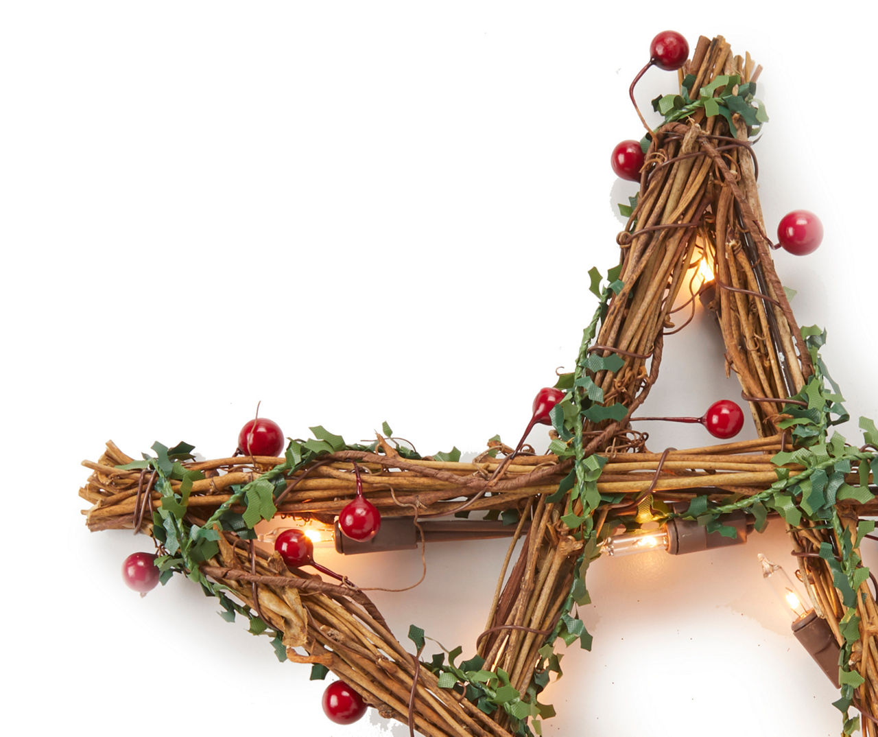 Winter Wonder Lane Grapevine & Berries Light-Up Star Tree Topper | Big Lots