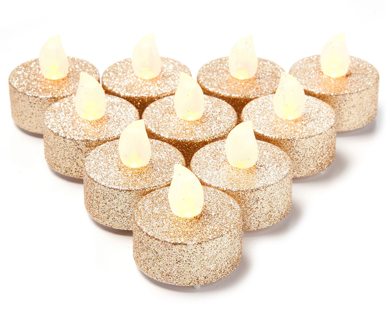 Gold Glitter LED Tealight, 10-Pack | Big Lots