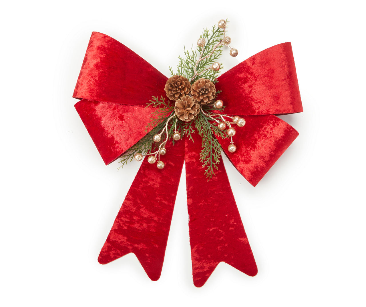 Winter Wonder Lane Red Velvet, Pinecone & Berry Bow | Big Lots