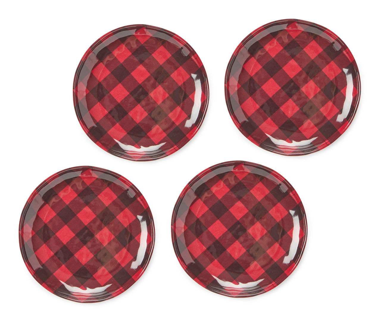Broyhill Red Buffalo Check 4-Piece Melamine Appetizer Plate Set | Big Lots
