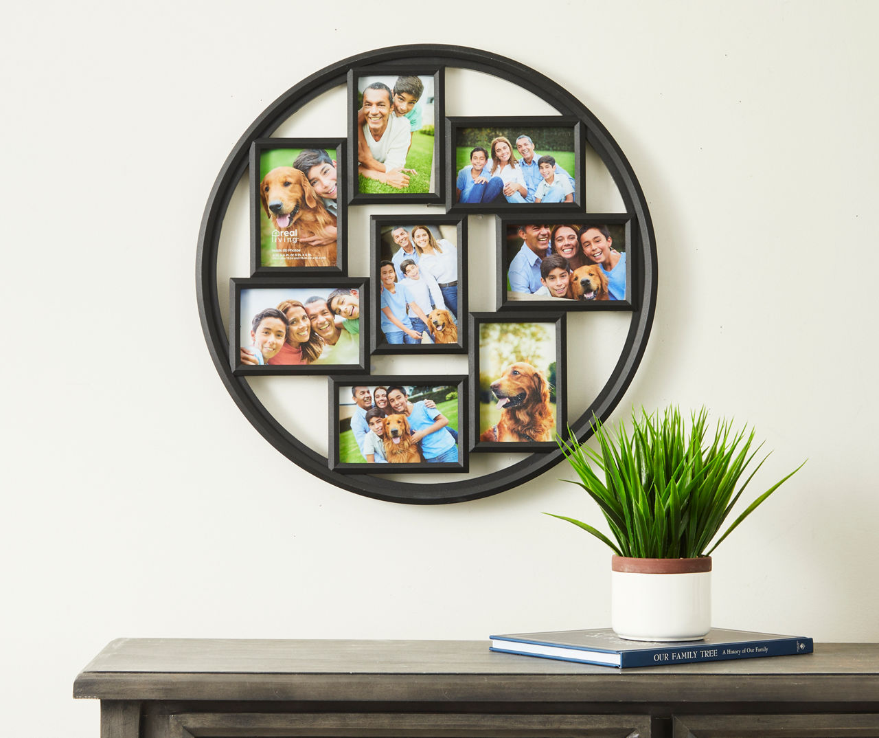 Black Circle 8-Opening Collage Picture Frame, (4" x 6") | Big Lots
