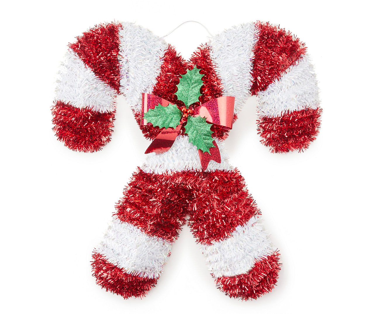 Winter Wonder Lane Crossing Candy Canes Tinsel Hanging Wall Decor | Big ...