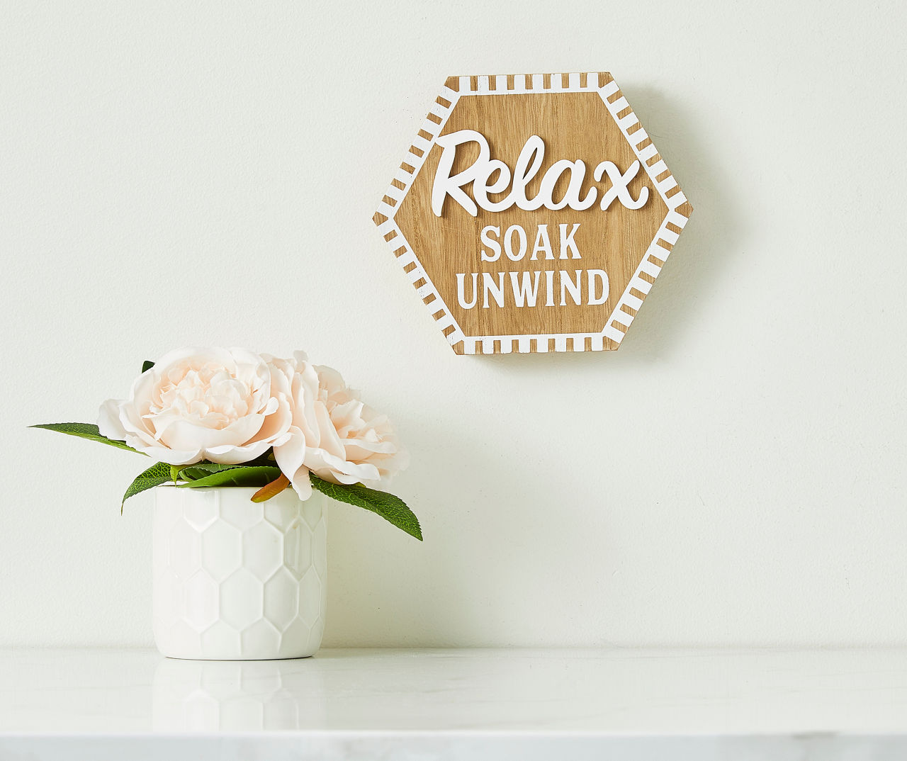 "Relax, Soak, Unwind" Hexagon Wall Plaque | Big Lots