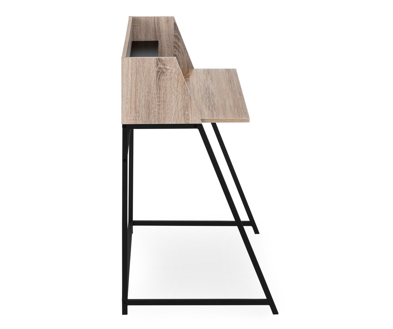 Monarch Dark Taupe Wood Look Trapezoid Leg Computer Desk with Hutch ...