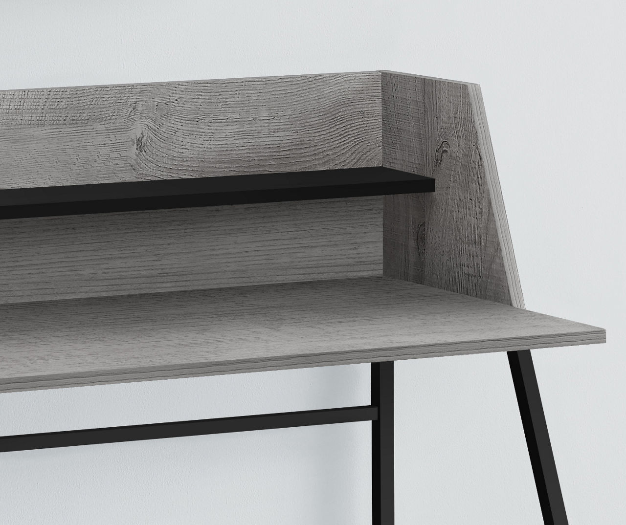 Monarch Gray Wood Look Trapezoid Leg Computer Desk with Hutch | Big Lots