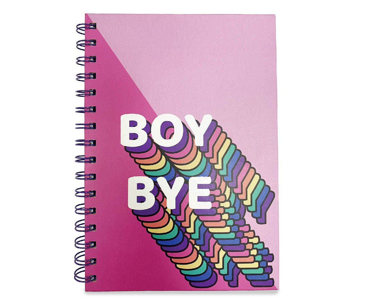 "Boy Bye" Pink Two-Tone Spiral Hardcover Journal | Big Lots