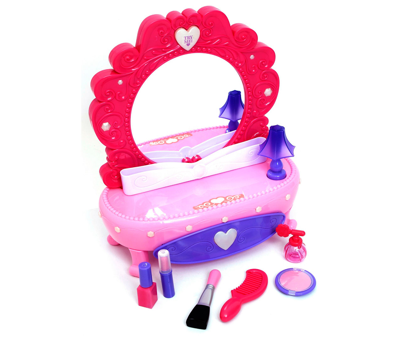 Play Zone Pink 7-Piece Light & Sound Toy Vanity Set | Big Lots