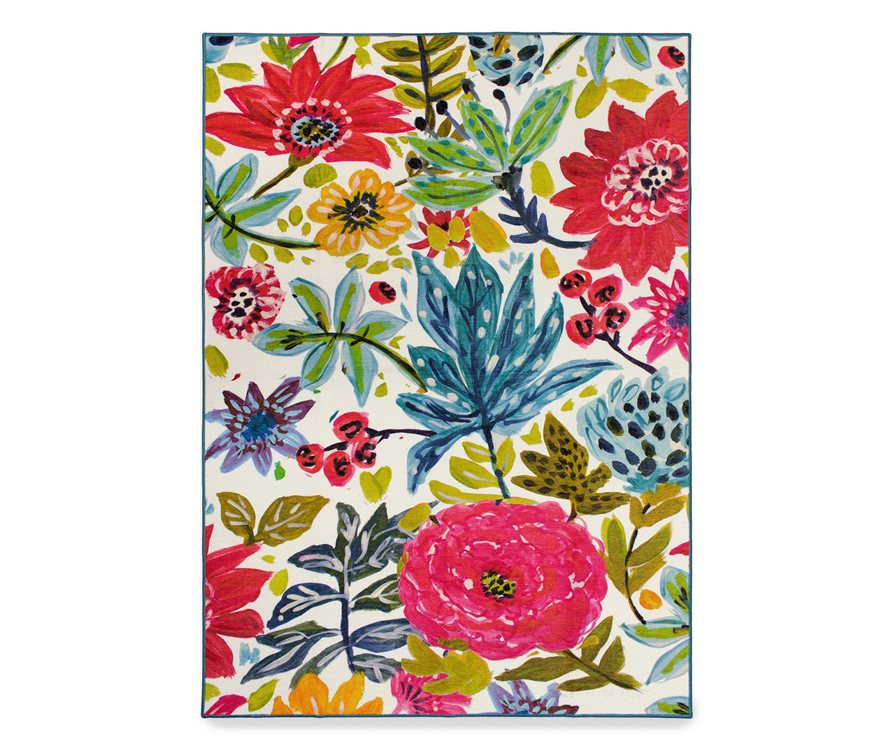 My Magic Carpet Floral Bloom Washable Area Rug, (5' x 7') | Big Lots
