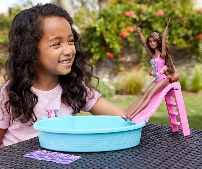 Barbie Doll & Pool Play Set, Dark Hair | Big Lots