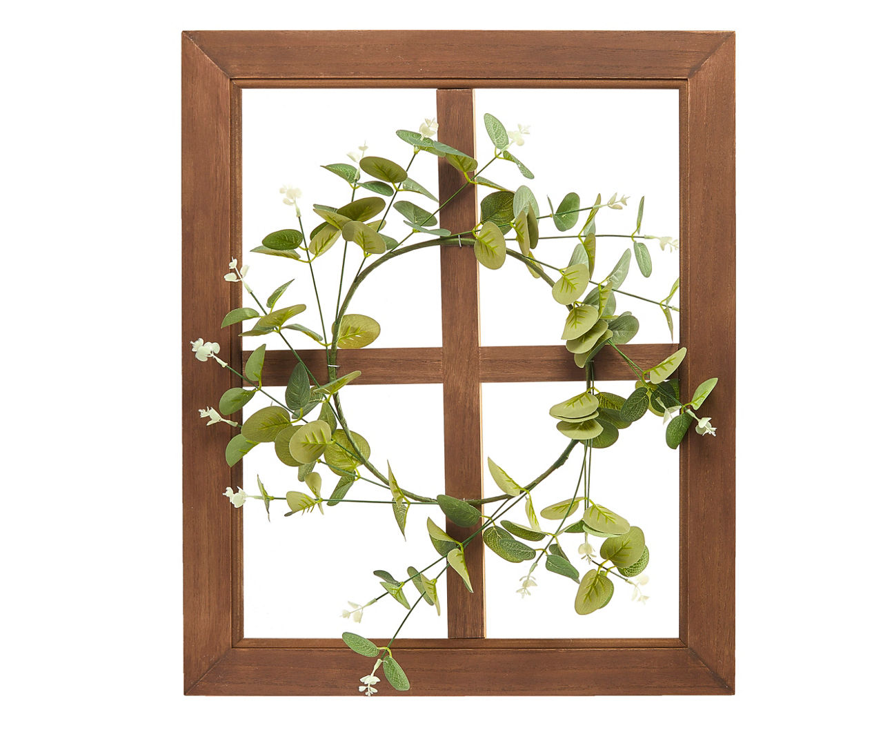 Brown & Green Wreath on Window Pane Wall Décor | Big Lots