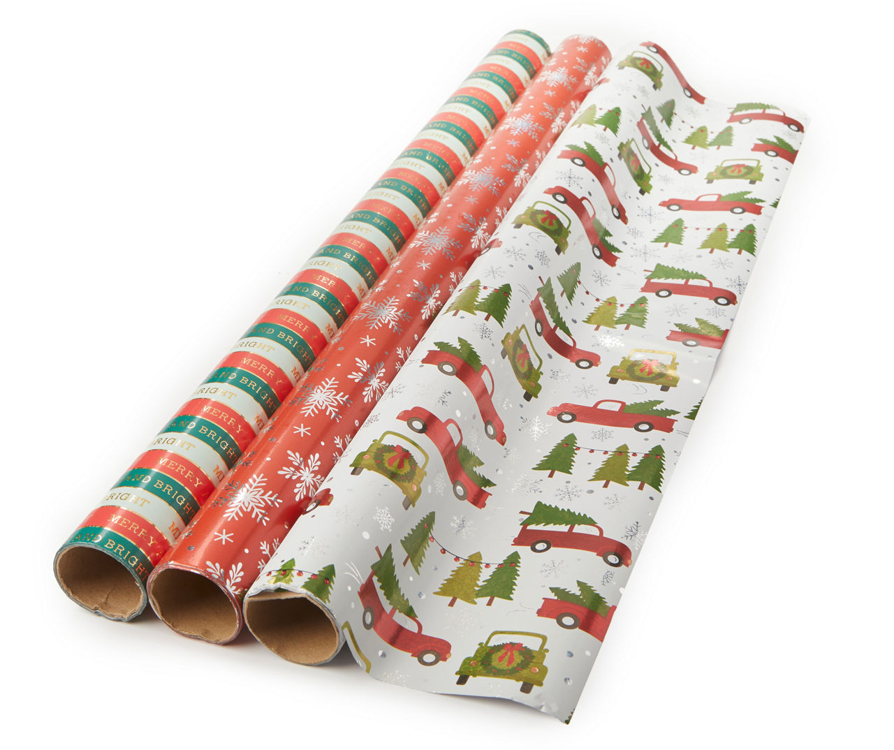 Winter Wonder Lane Holographic 3 Roll Wrapping Paper Multi-Pack ...