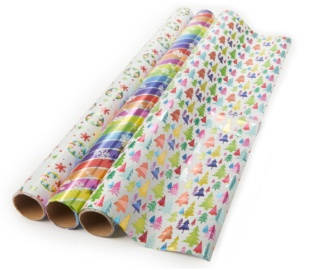 Winter Wonder Lane Holographic 3 Roll Wrapping Paper Multi-Pack ...