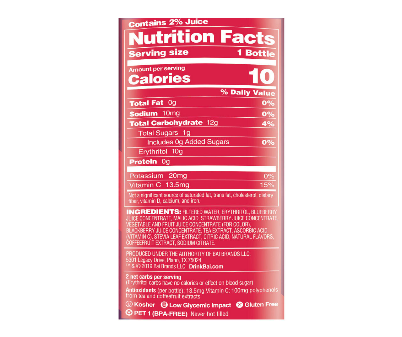 Bai Boost Buka Black Raspberry Drink, 18 Oz. | Big Lots
