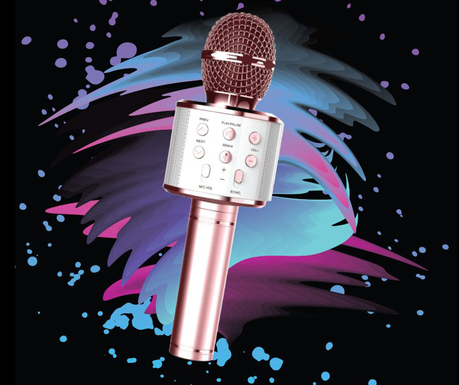 Art + Sound Rose Gold Glam Karaoke Mic With Speaker | Big Lots