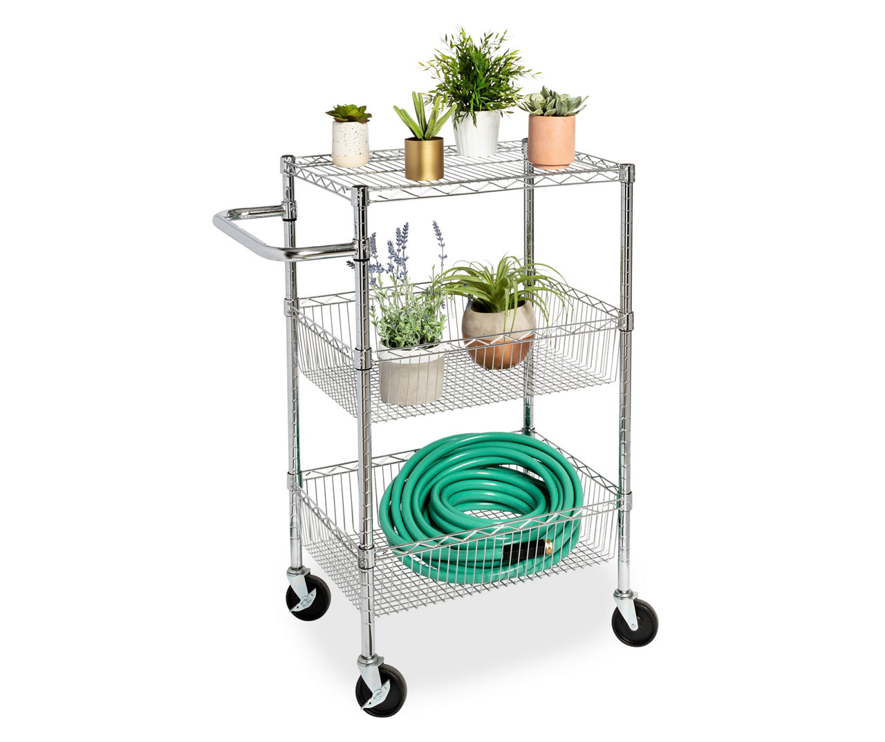 Honey-Can-Do Chrome 3-Shelf Storage Cart | Big Lots