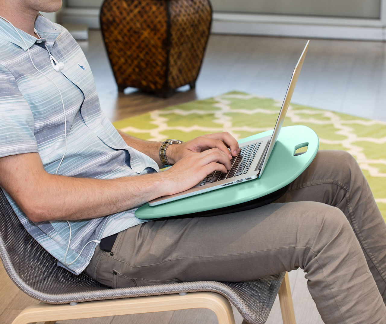 Green Cushioned Portable Laptop Desk
