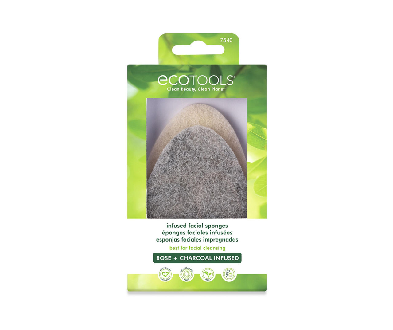 Ecotools Rose & Charcoal Infused Facial Sponges, 2-Pack | Big Lots