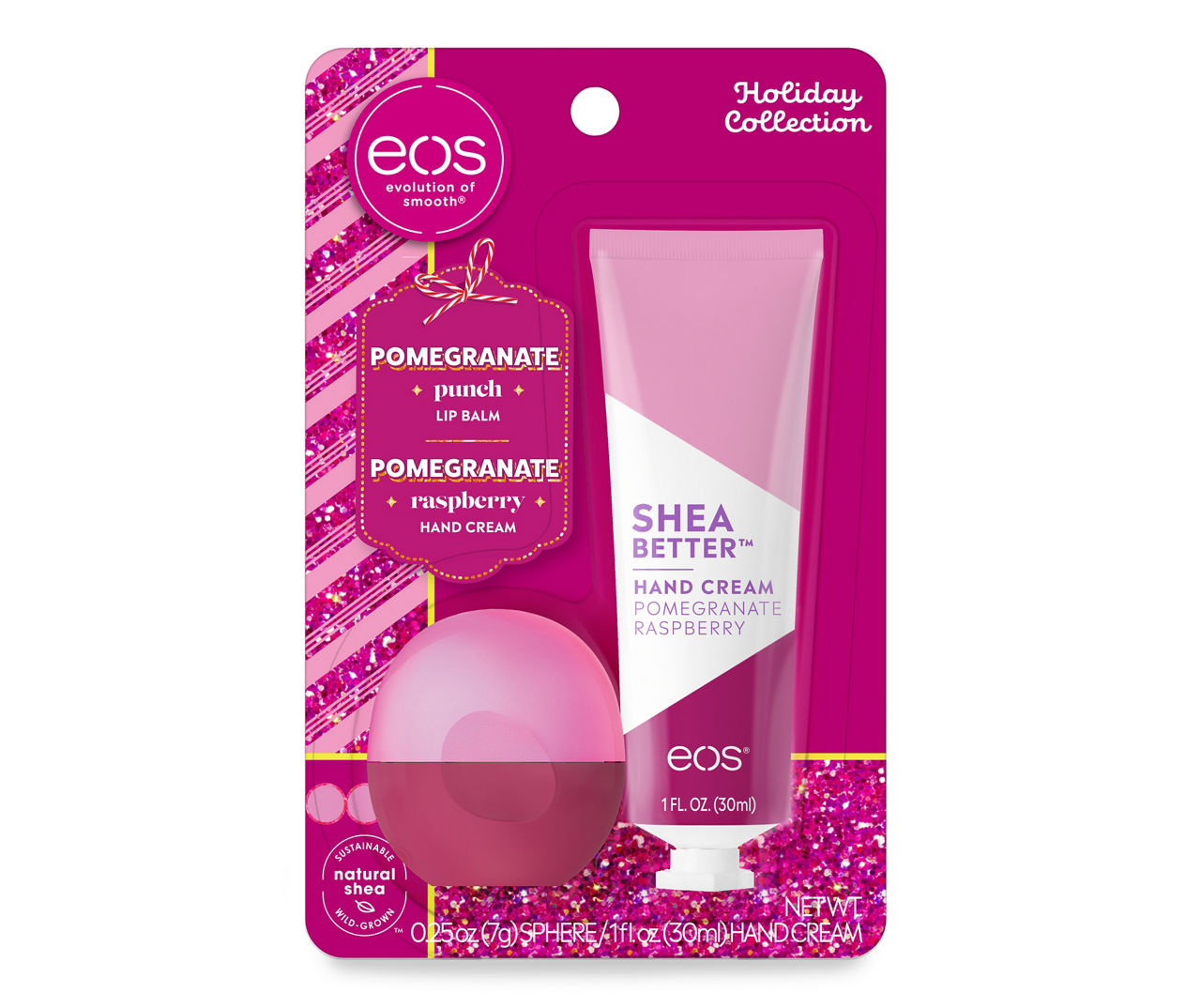 EOS Pomegranate Punch Sphere Lip Balm & Pomegranate Raspberry Shea ...