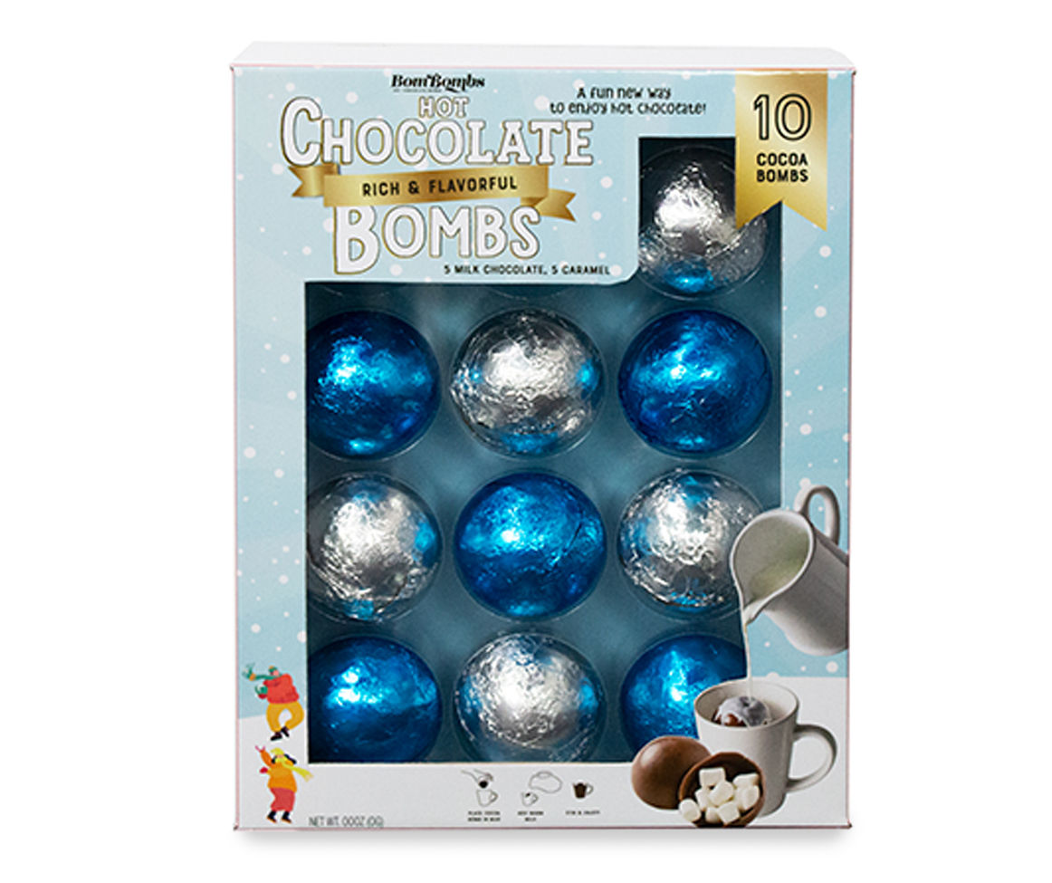 Bon Bombs Blue & Silver Holiday Hot Chocolate Bombs, 10-Count | Big Lots