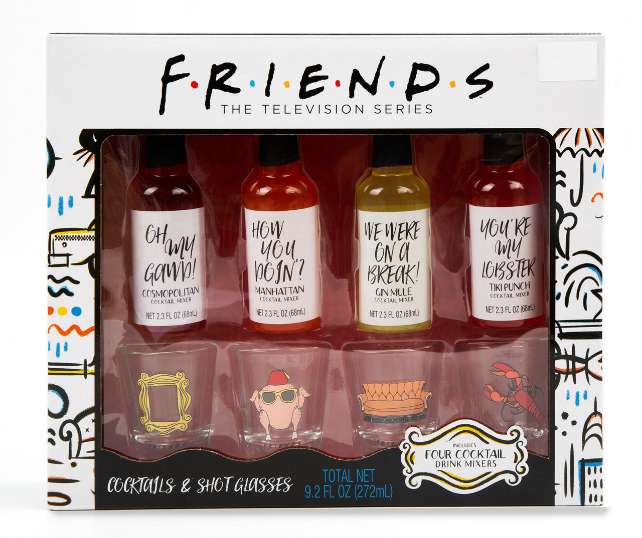 Warner Brothers Friends Cocktail Drink Mix & Shot Glass Set | Big Lots