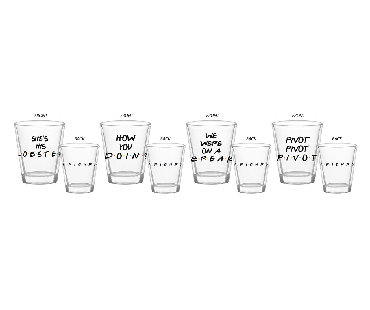 Friends Quotes 4-Piece Shot Glass Set | Big Lots