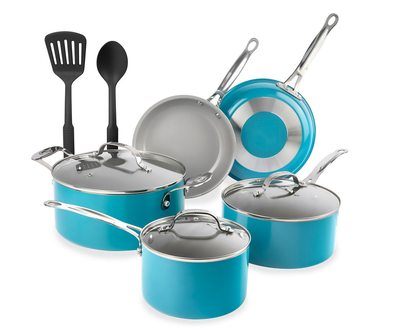 Gotham Steel Ocean Blue 10-Piece Non-Stick Aluminum Cookware Set | Big Lots