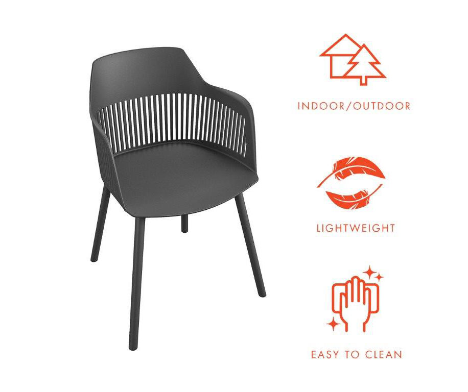 CosmoLiving Camelo Black Indoor/Outdoor Dining Chairs, 2-Pack | Big Lots