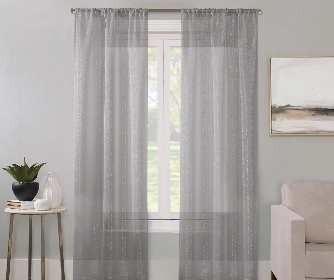 Real Living Real Living Sheer Shimmer Whittier Curtain Panel | Big Lots