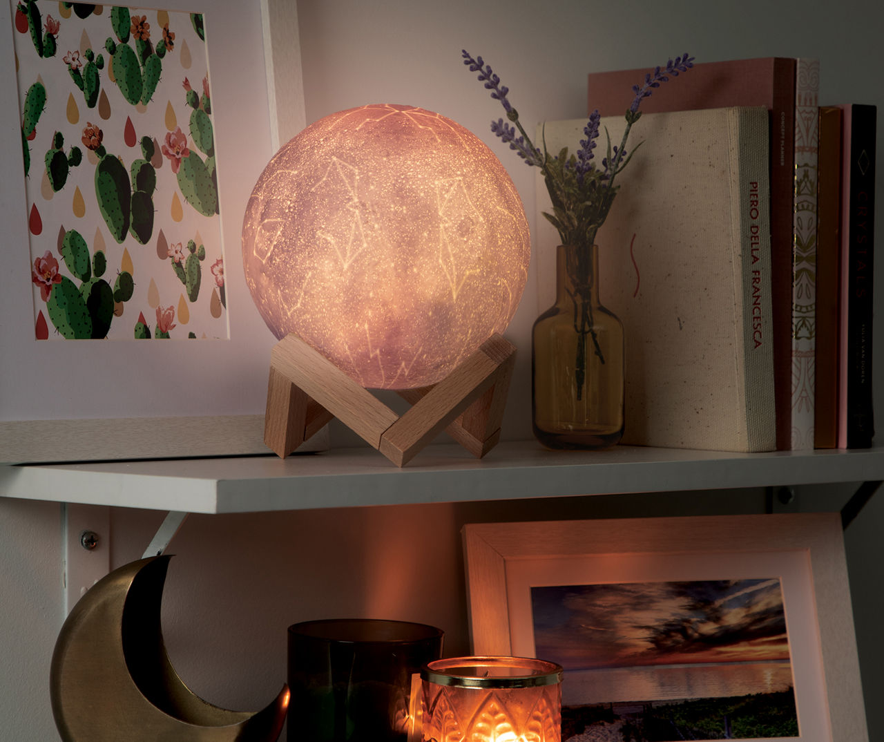 Real Living Multicolor LED Constellation Globe Light with Wood Stand ...
