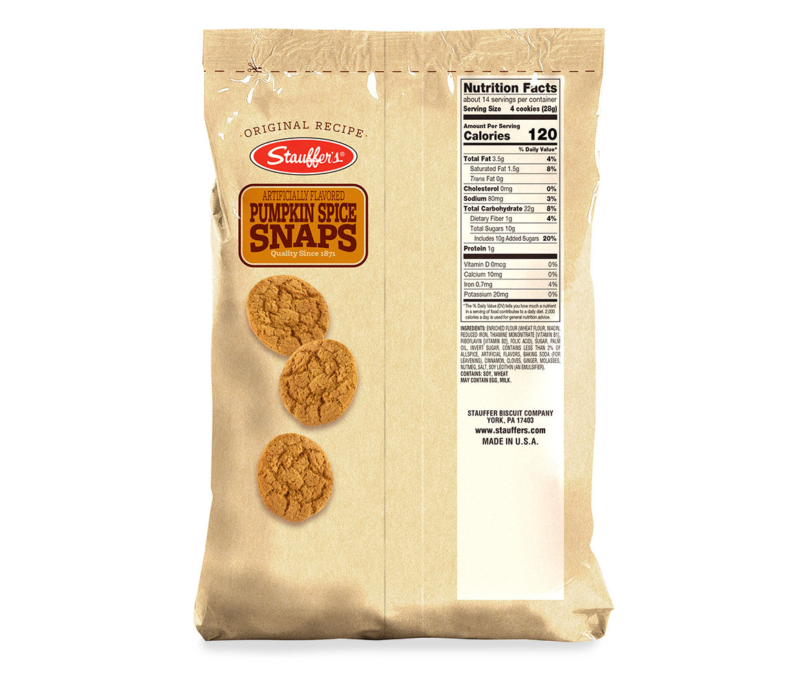 Stauffer's Pumpkin Spice Snaps, 14 Oz. | Big Lots