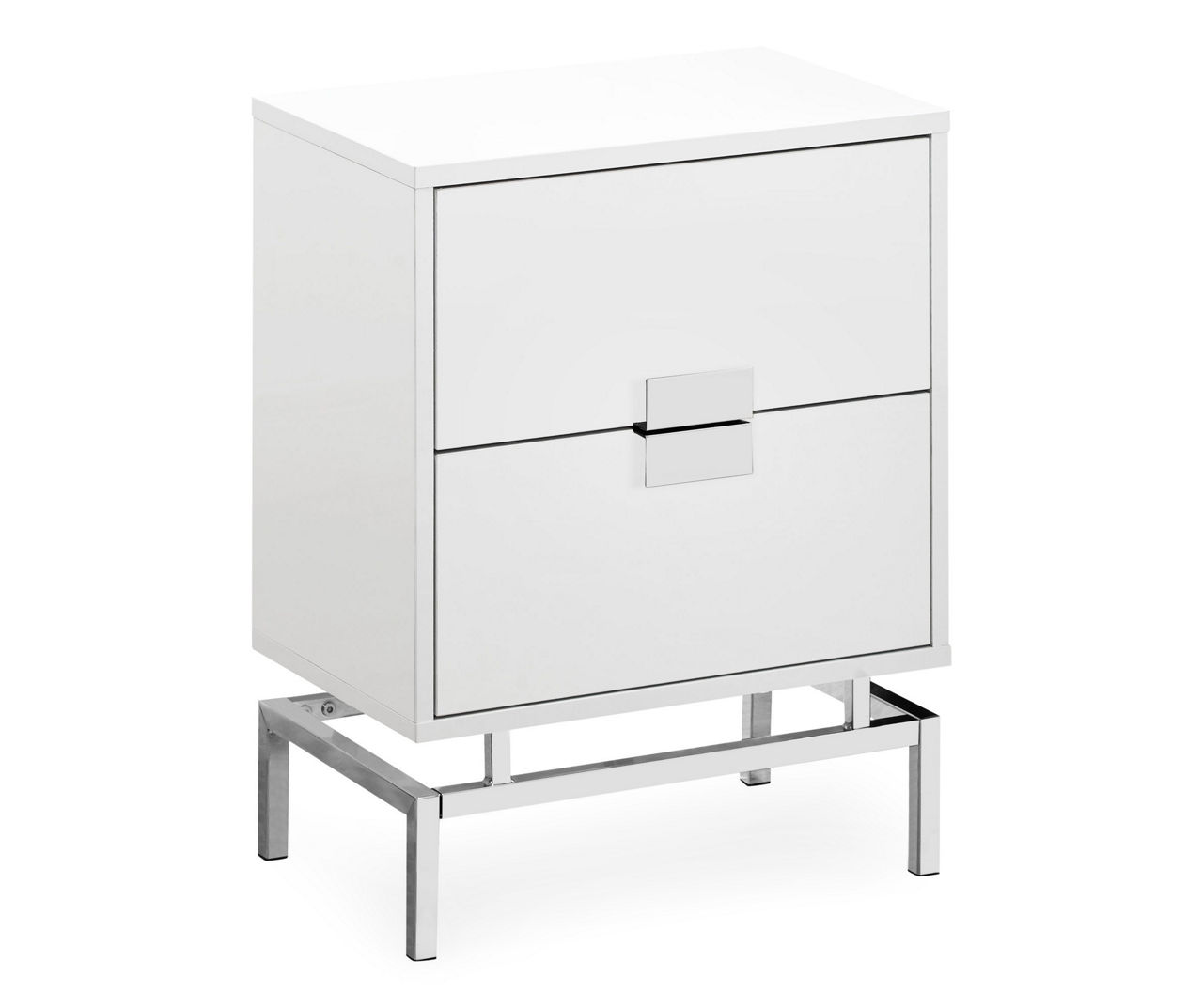 Monarch Glossy White & Chrome Metal Retro Accent Table | Big Lots