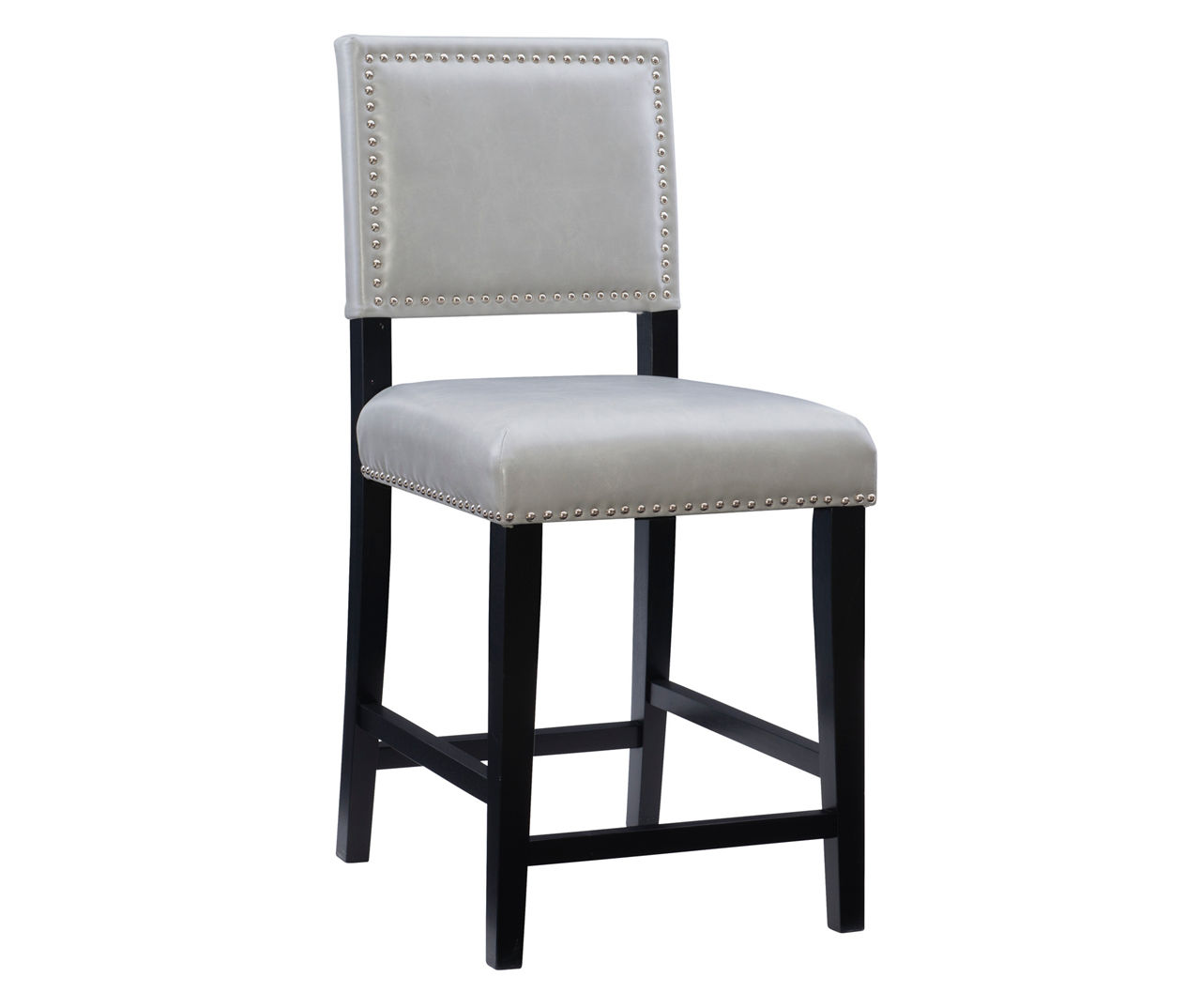 Lanier Dove Gray Upholstered Wood Nailhead Bar Stool Big Lots
