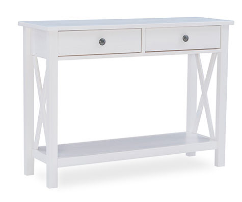 Richland White 2-Drawer Wood X Leg Wood Console Table | Big Lots