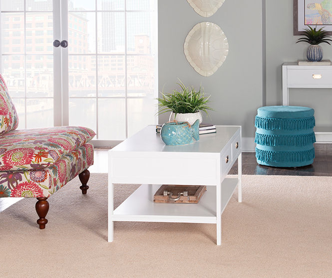 Cami White 2-Drawer Tiered Console Table | Big Lots