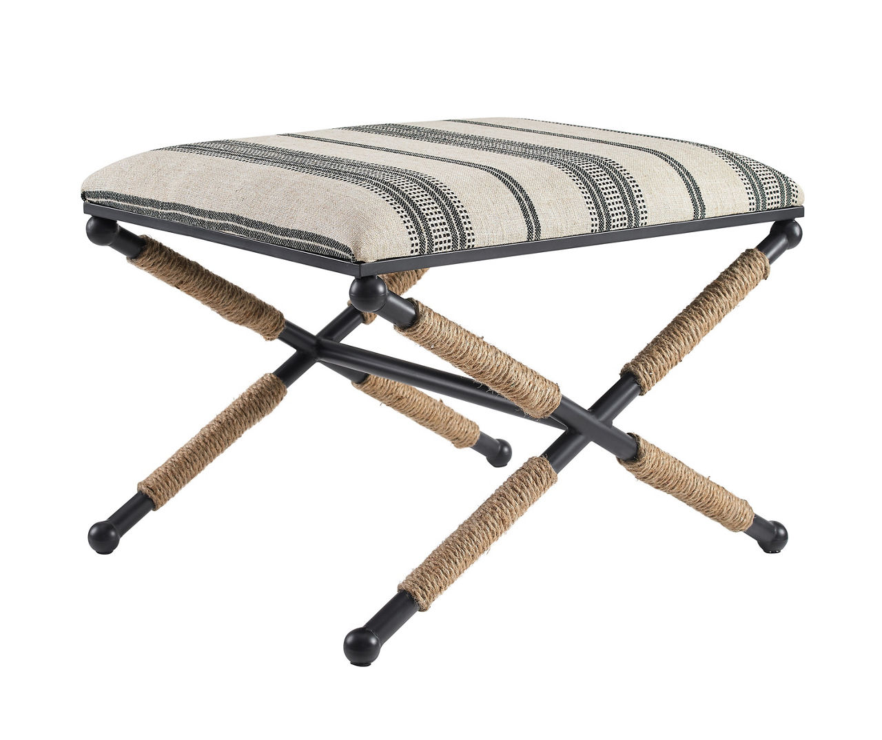 Safari Black & White Striped X Leg Accent Stool | Big Lots
