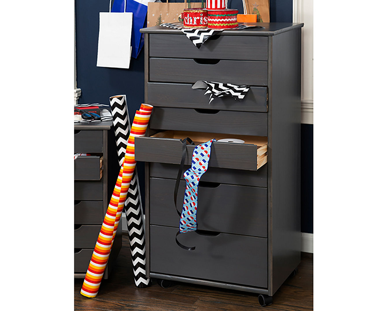 Craft Mate Gray Wood 8-Drawer Rolling Storage Cart | Big Lots