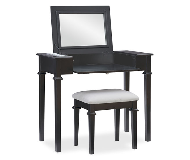 Holly 2 Piece Black Gray Lifting Mirror Vanity Set Big Lots