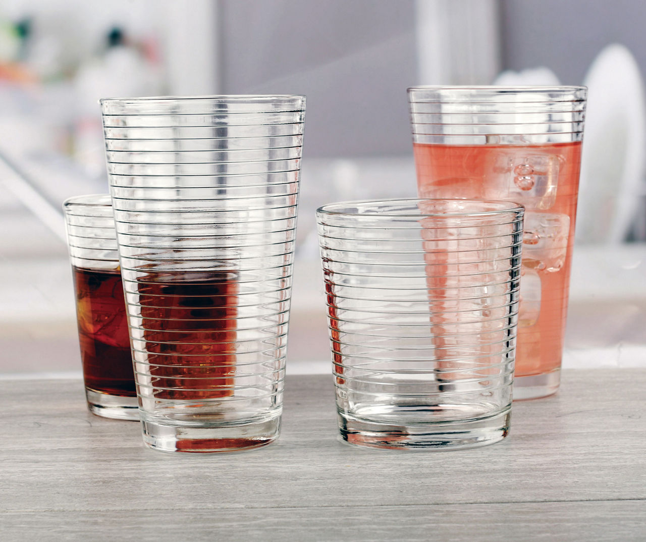 Circle Glass Hoop 12-Piece Double Old Fashioned & Cooler Glass Set ...