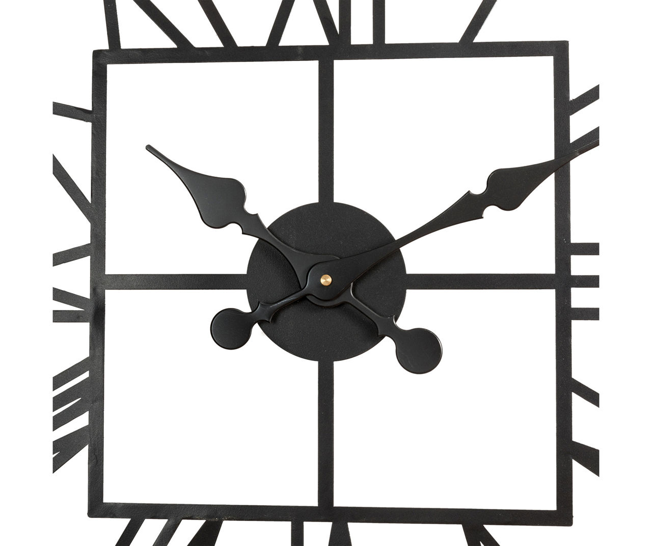 Black Roman Numeral Open-Face Modern Square Wall Clock, (23") | Big Lots