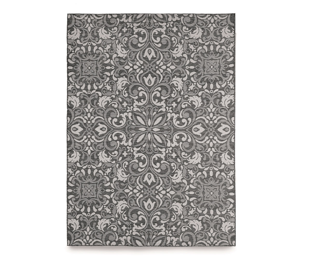 Broyhill Sandpointe Granite & Ecru Damask Outdoor Area Rug, (8' x 10 ...