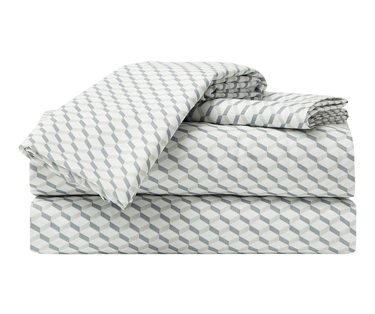 Serta Perfect Sleeper Serta Gray & White Geometric Sheet Set | Big Lots