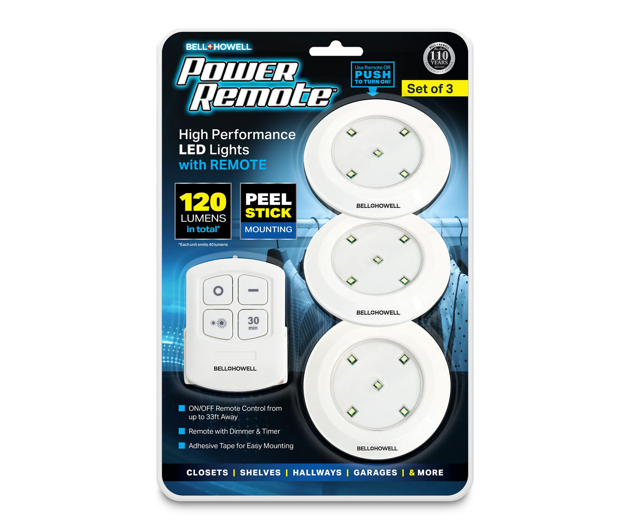 As Seen On TV White Power Remote & LED Lights Set | Big Lots