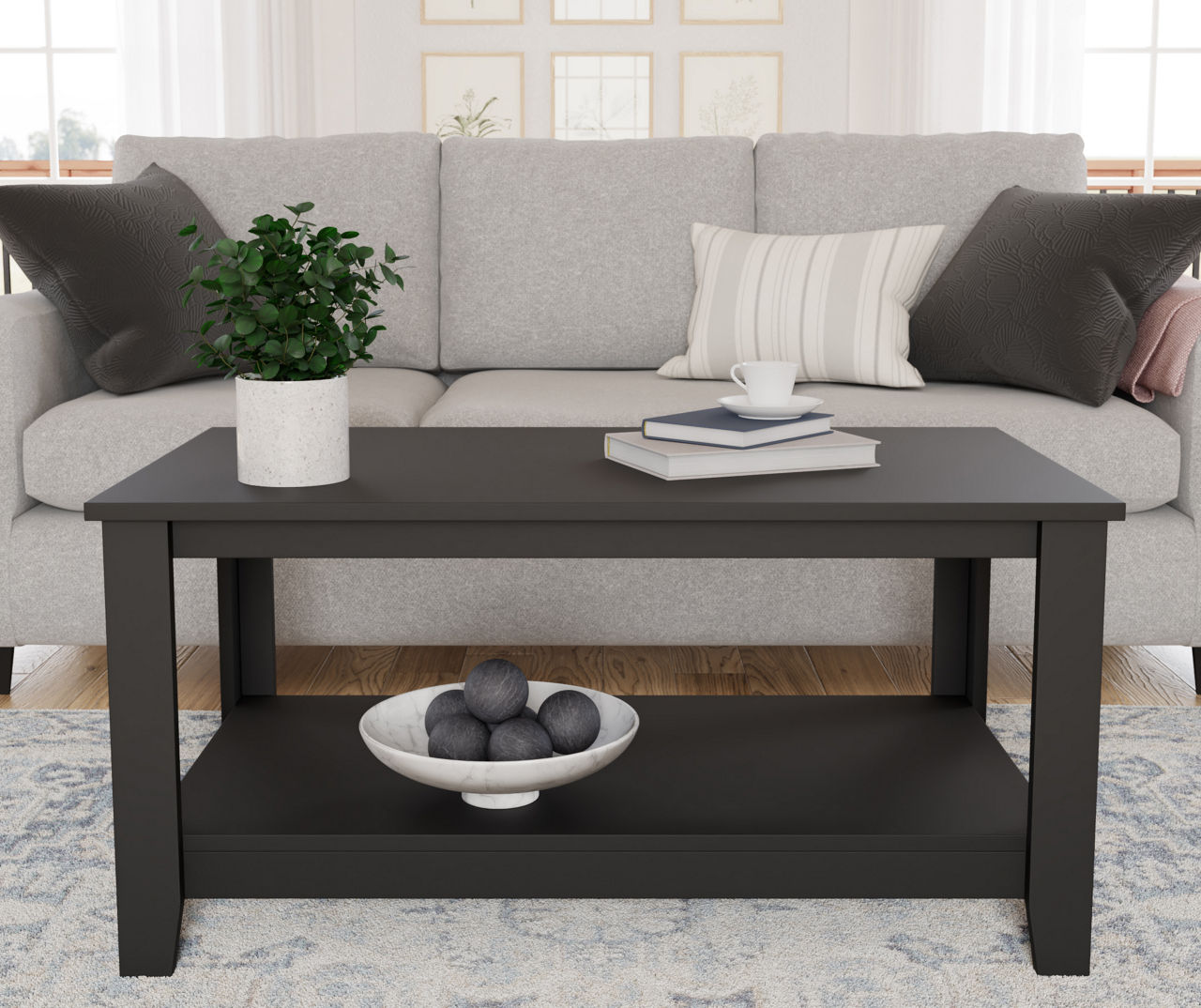 Brookside Elise Black Classic Wood Laminate Coffee Table | Big Lots