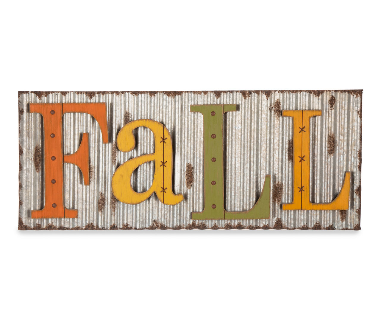 Glitzhome "Fall" 3D Letters Galvanized Wall Decor | Big Lots