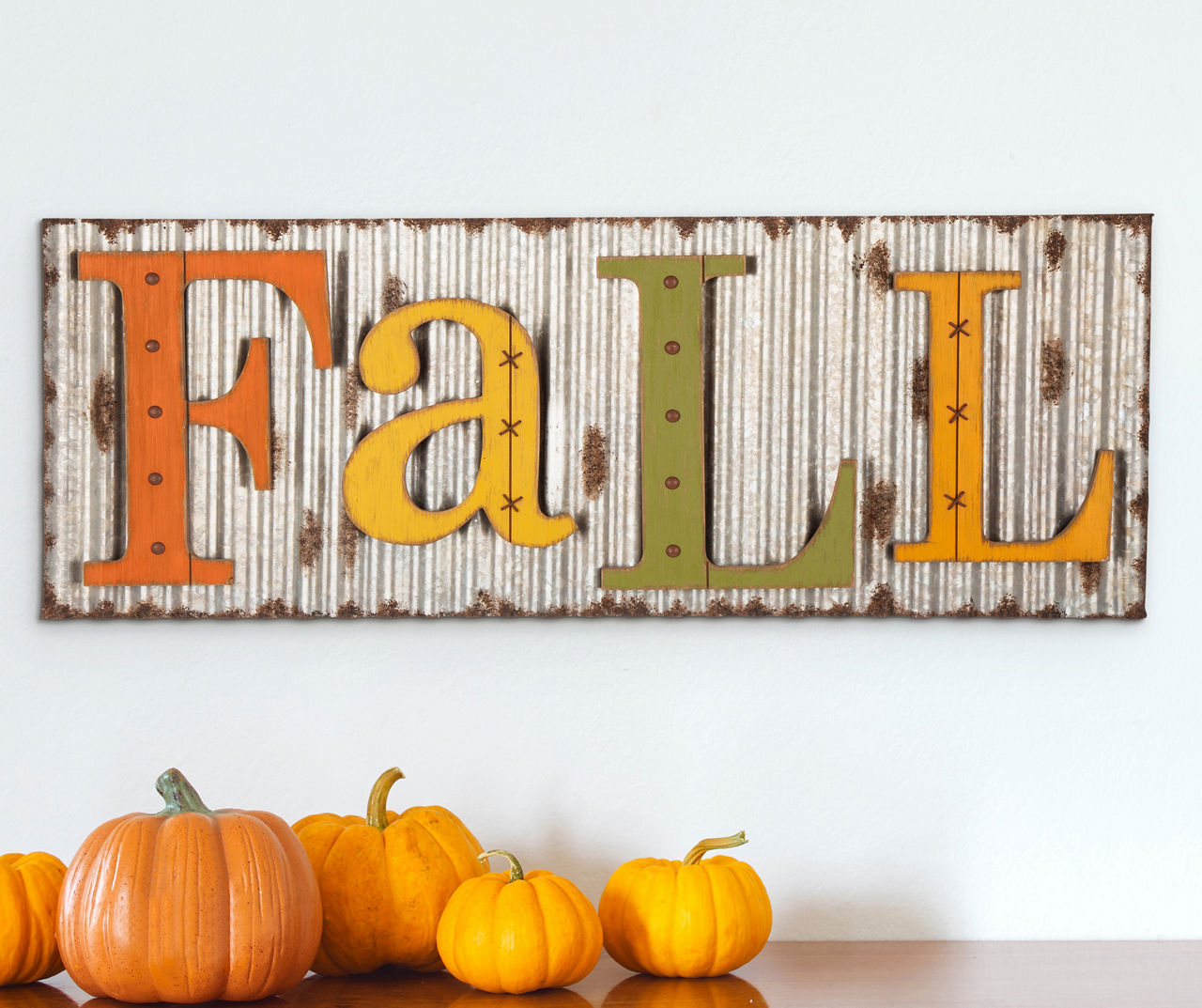 Glitzhome "Fall" 3D Letters Galvanized Wall Decor | Big Lots