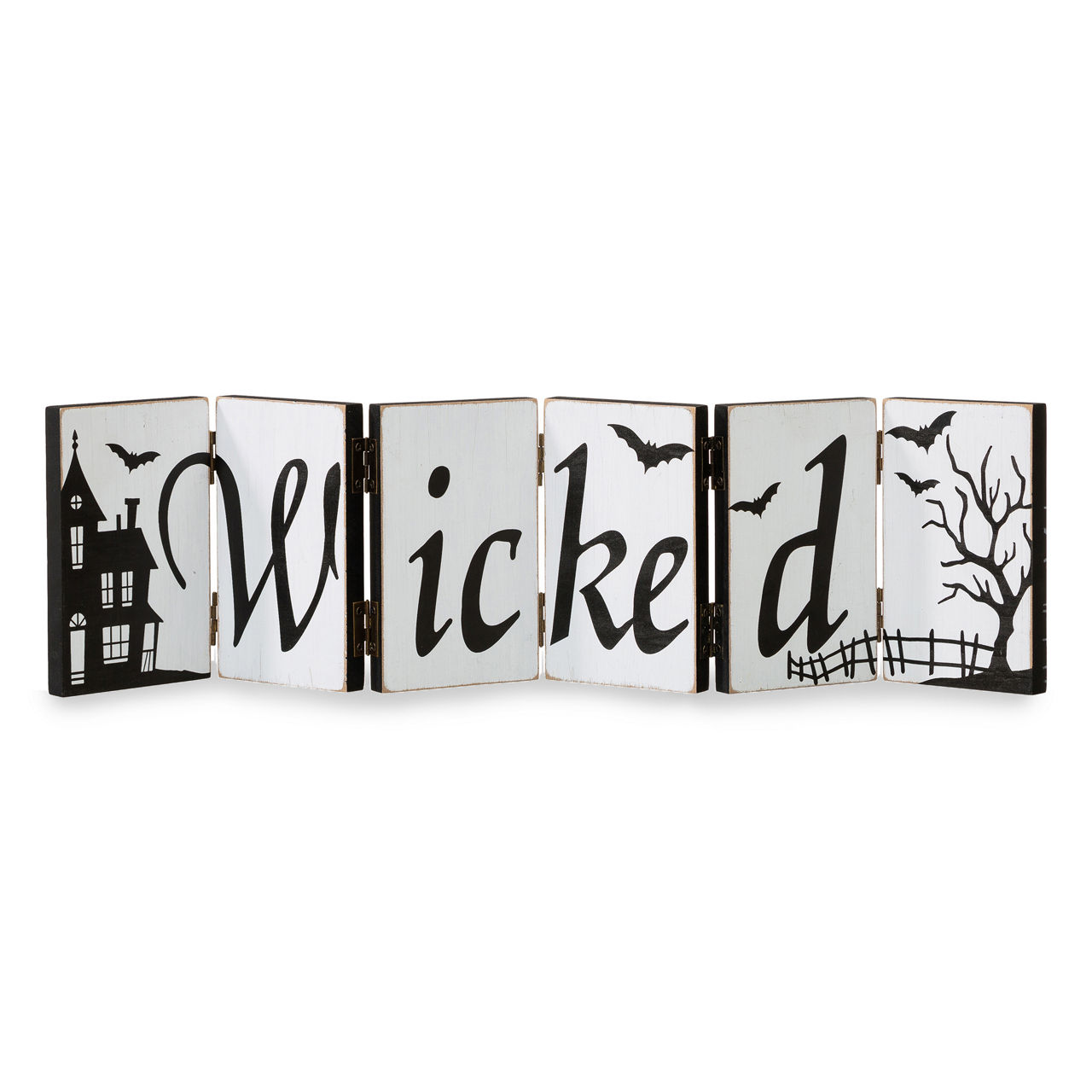 Glitzhome "Spooky" & "Wicked" Dual Sided Hinged Tabletop Decor | Big Lots