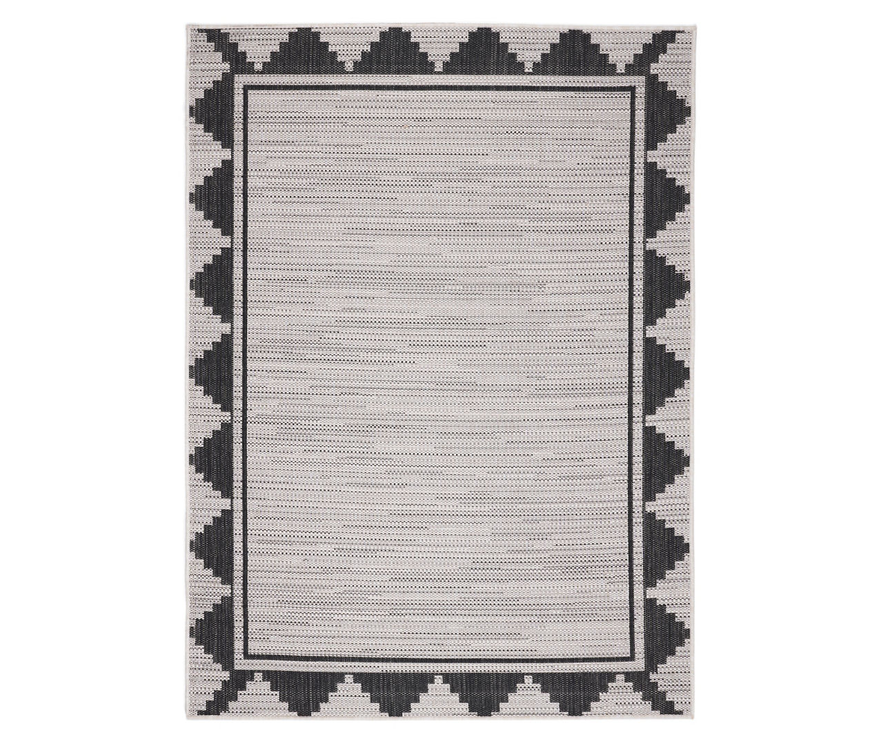 Broyhill Gray & Black Geometric Border Outdoor Area Rug, (6' x 9 ...