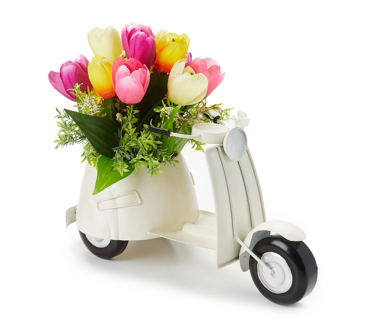 Tulip Arrangement in White Scooter Planter | Big Lots