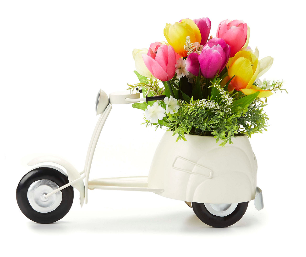 Tulip Arrangement in White Scooter Planter | Big Lots